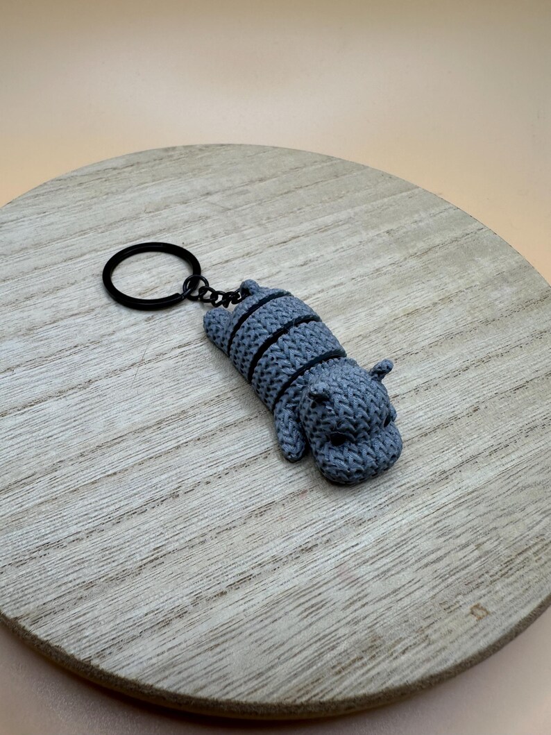 Cute Hippo Keychain – 3D Printed Animal Keyring, Fun Gift for Kids ...