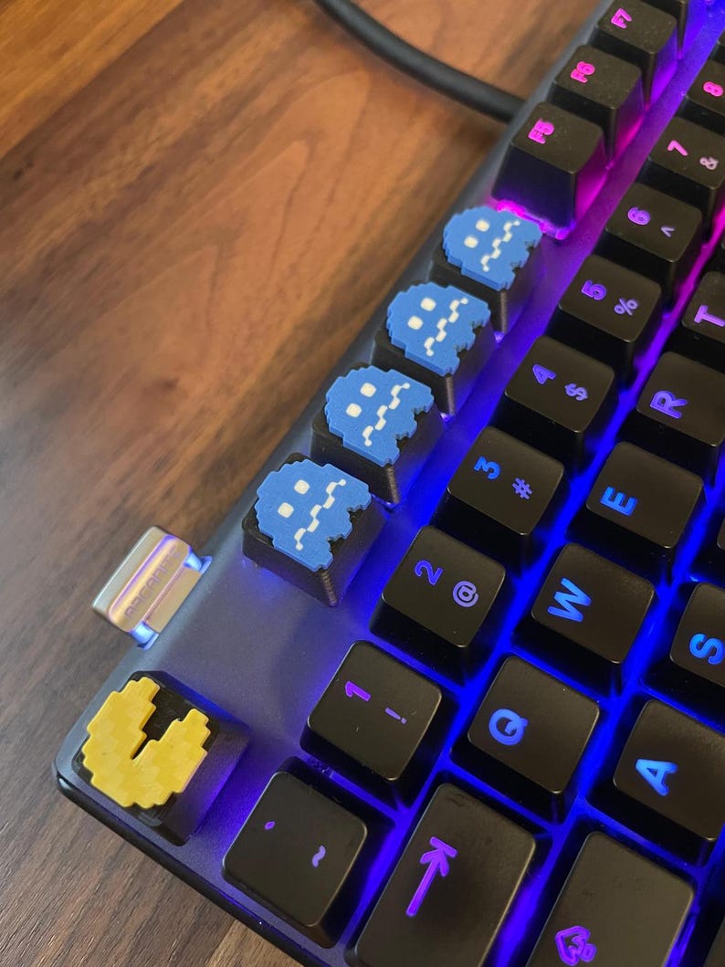 Retro Arcade Ghost Keycaps Set • Pixel Art Custom Keycaps • Mechanical ...