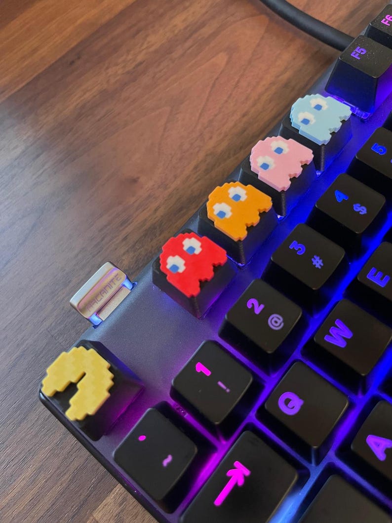 Retro Arcade Ghost Keycaps Set • Pixel Art Custom Keycaps • Mechanical ...