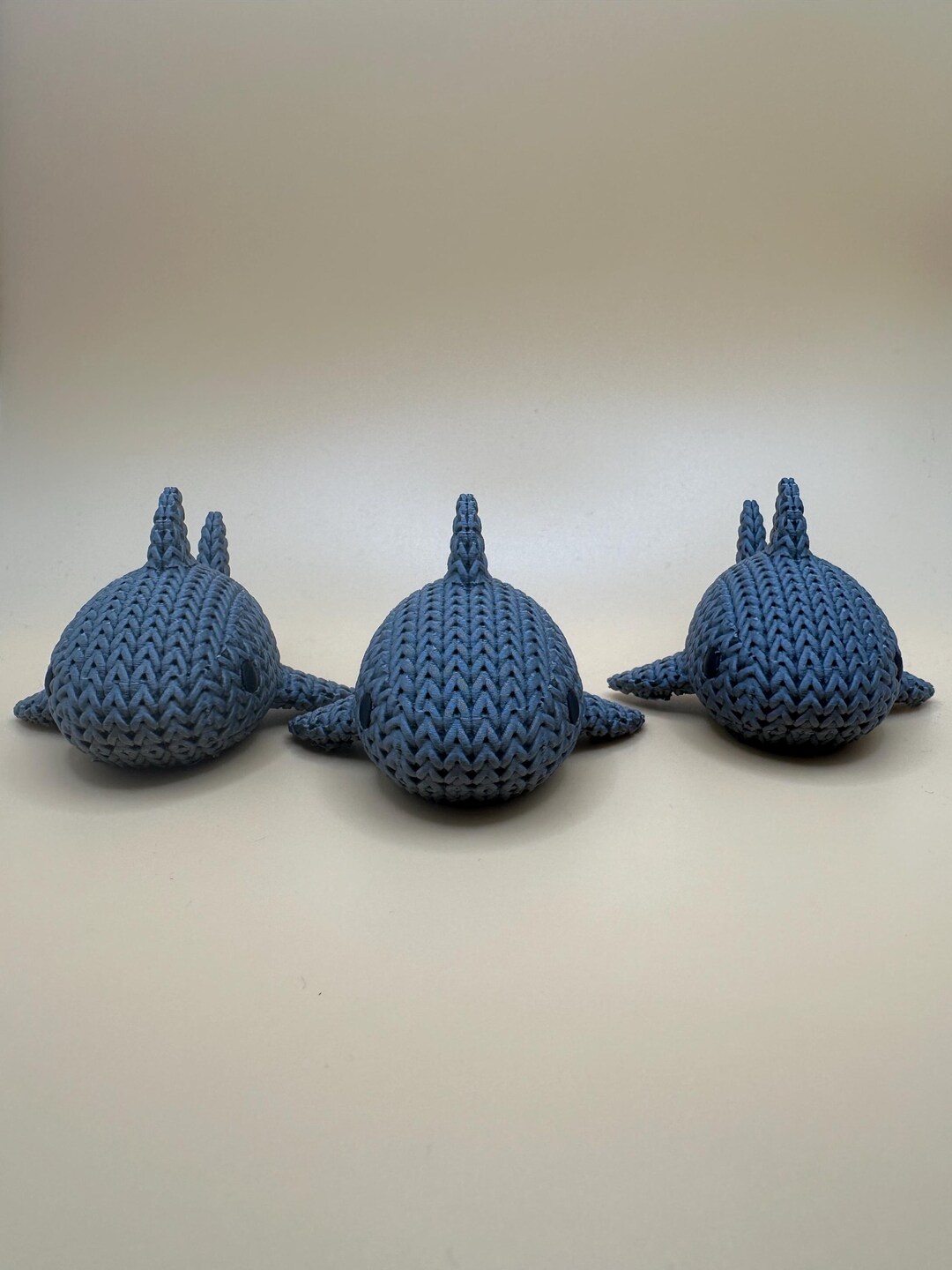 Cute Knitted Shark Figurine – 3D Printed Ocean Animal Toy, Soft-style ...