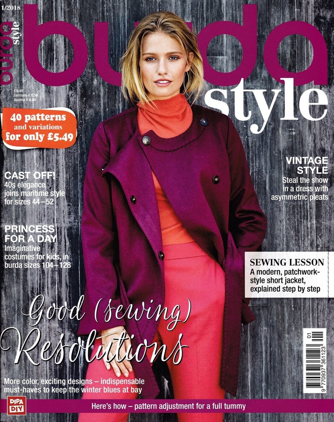 Burda Style 1/2018 Magazine With Patterns English Language - Etsy