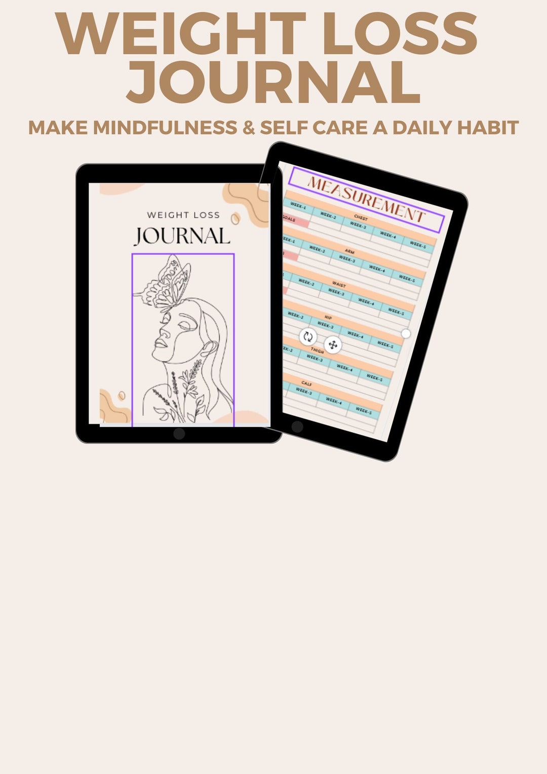 Wellness Journal Digital Journal Mindfulness Journal Meal Planner ...