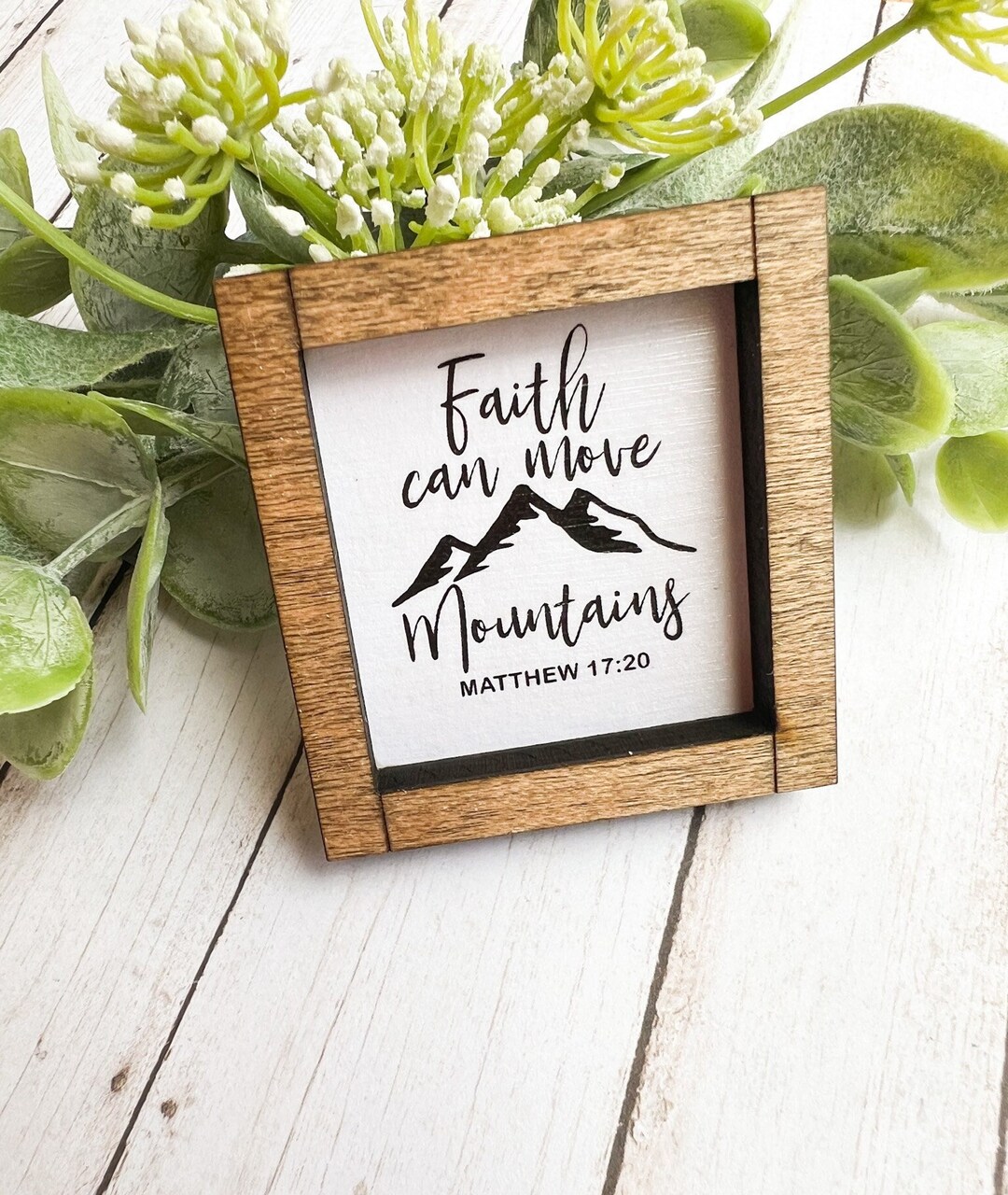 Miniature Wood Framed Sign Farmhouse Tiny Sign Tiered Tray Decor Cute ...