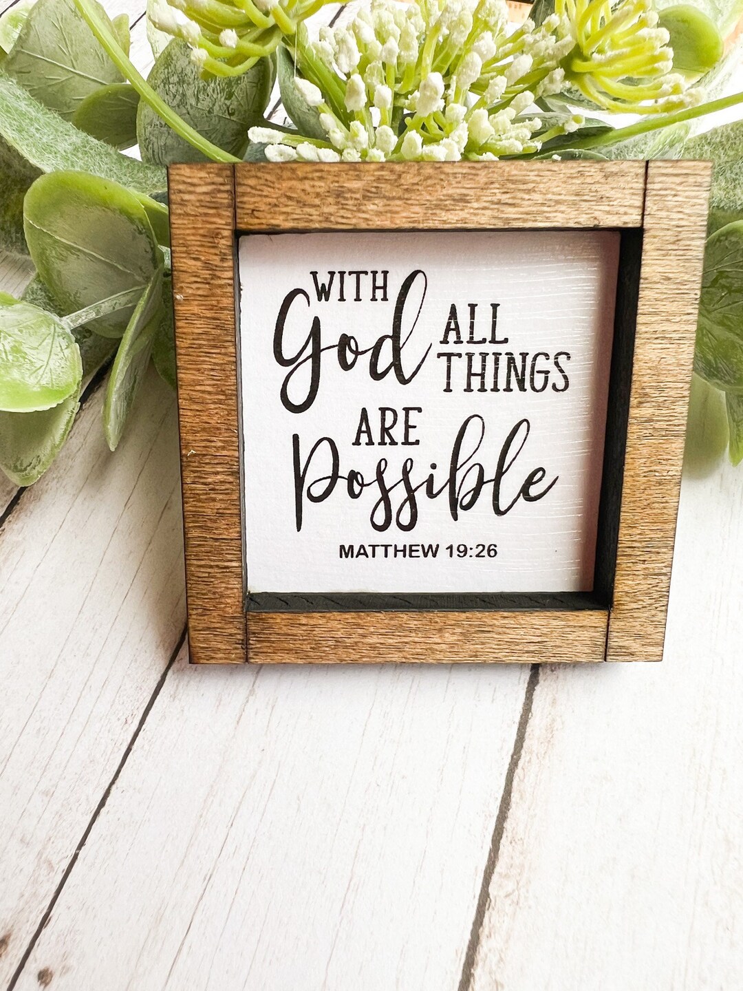 Miniature Wood Framed Sign Farmhouse Tiny Sign Tiered Tray Decor Cute ...