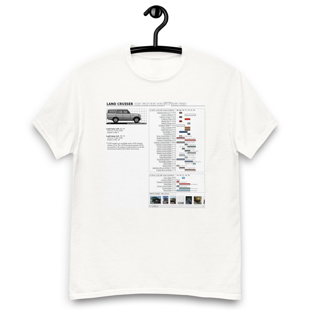 60 Series Color Codes T Shirt, Land Cruiser Classic Tee - Etsy
