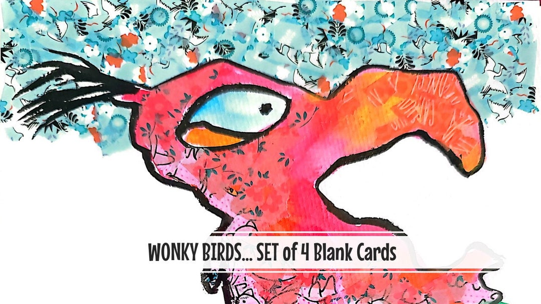 WONKY Birds...original Art Work, Blank Card, Greeting, Inspiration ...