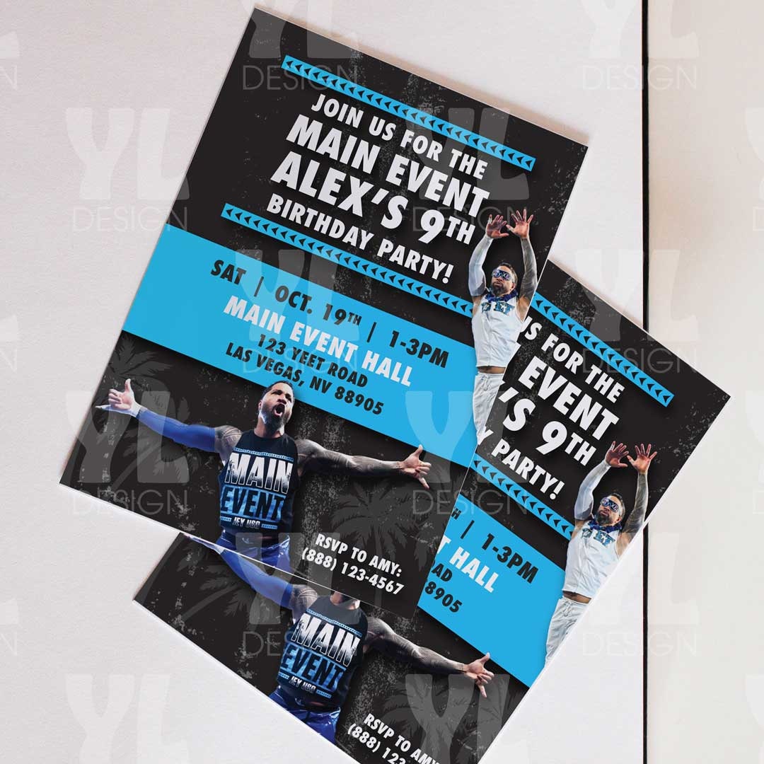 Jey Uso Main Event Birthday Party Invitation WWE Birthday Party ...