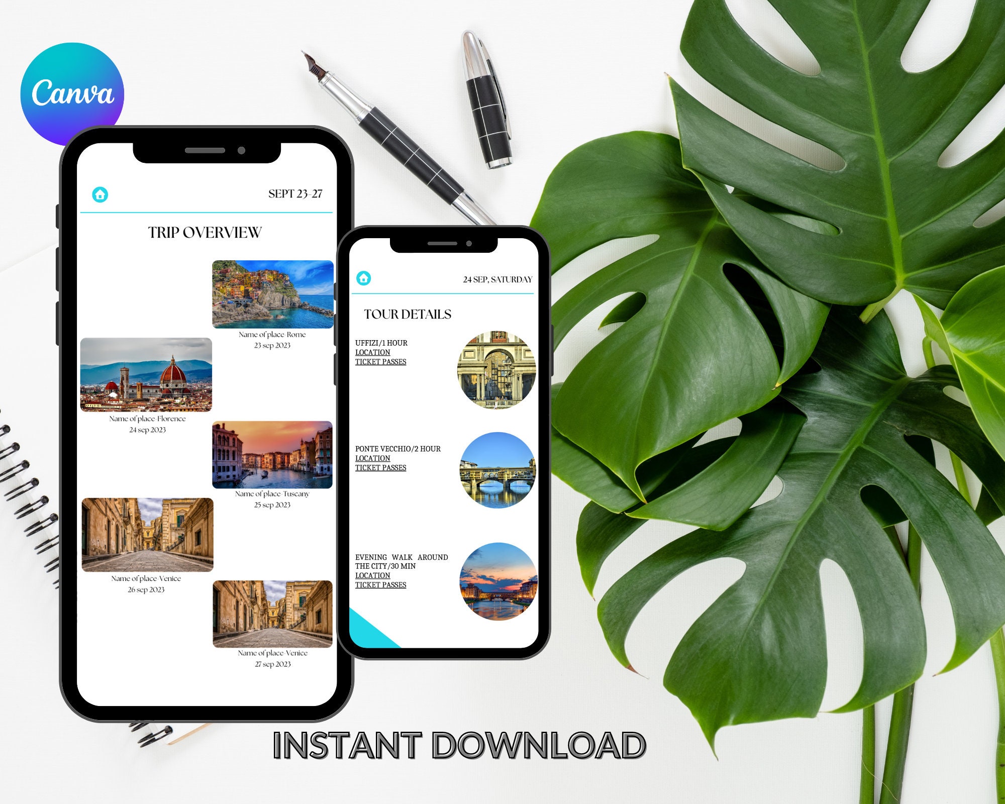 Travel Itinerary Template | Travel Planner | Printable Travel Guide ...