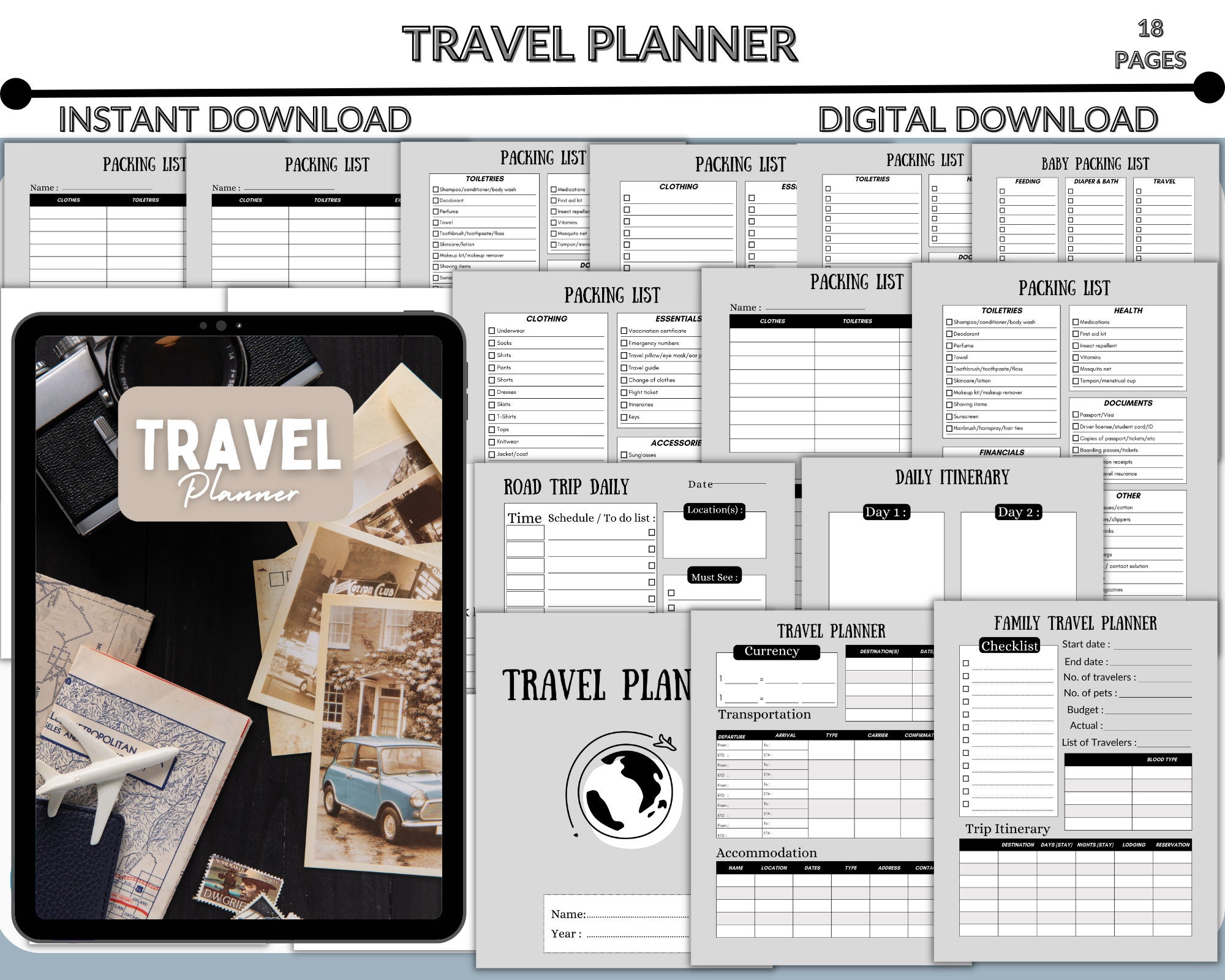 Editable Travel Planner Template | Trip Itinerary Planner | Canva ...