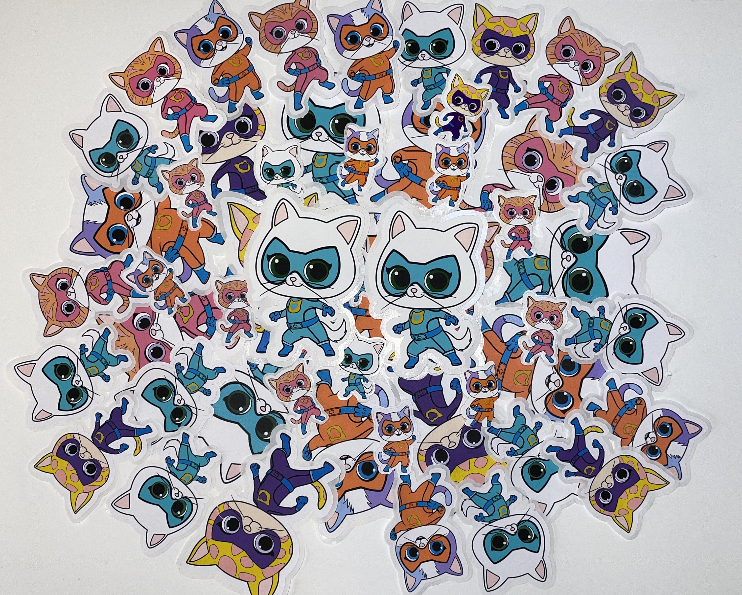 Superkitties Stickers Bundle 12 Stickies in 3 Sizes - Etsy