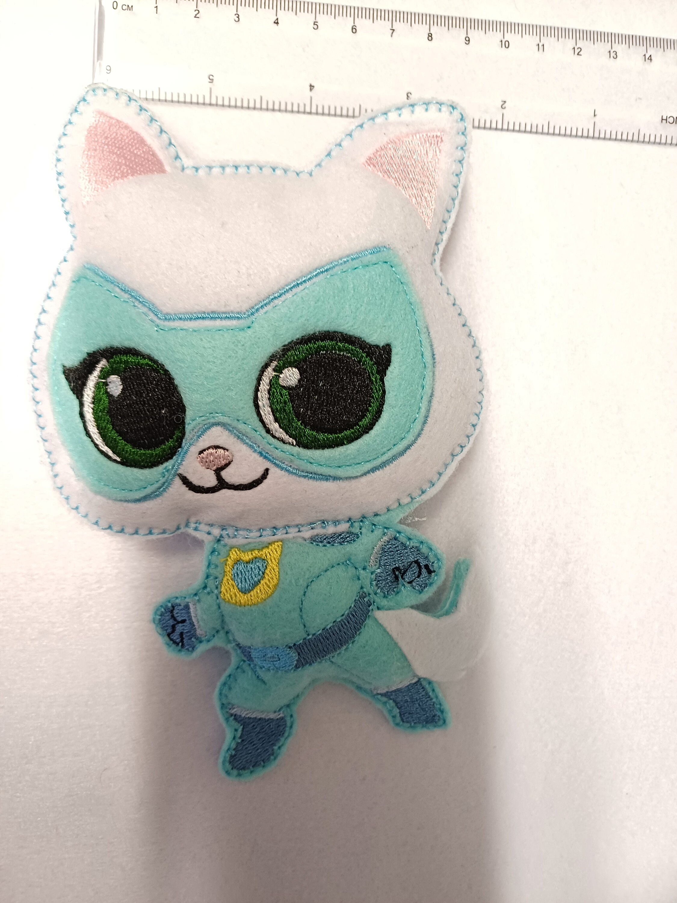 Superkitty Bitsy Felt Stuffed Figurine - Etsy