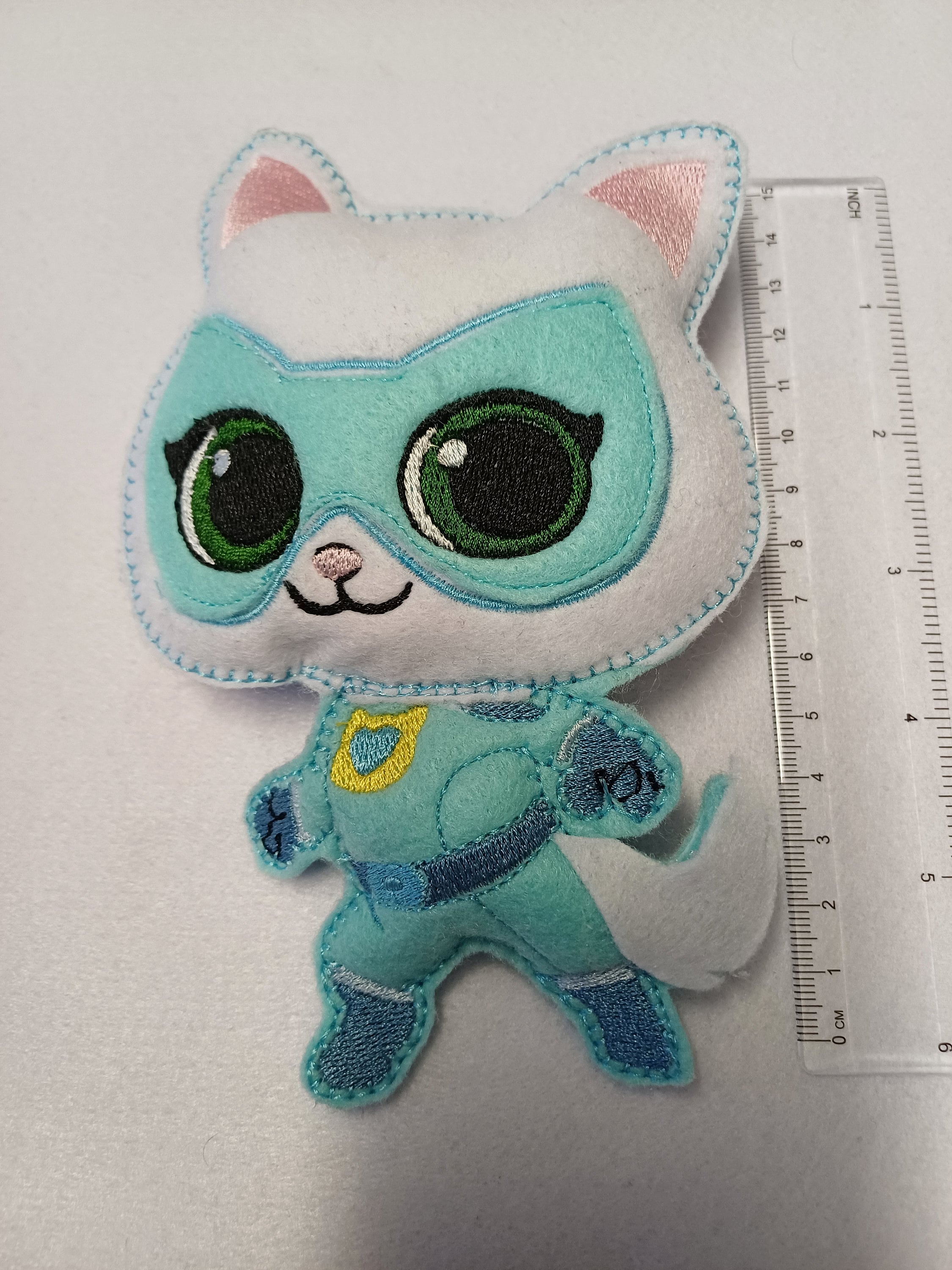 Superkitty Bitsy Felt Stuffed Figurine - Etsy