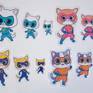 Superkitties Stickers Bundle 12 Stickies in 3 Sizes - Etsy