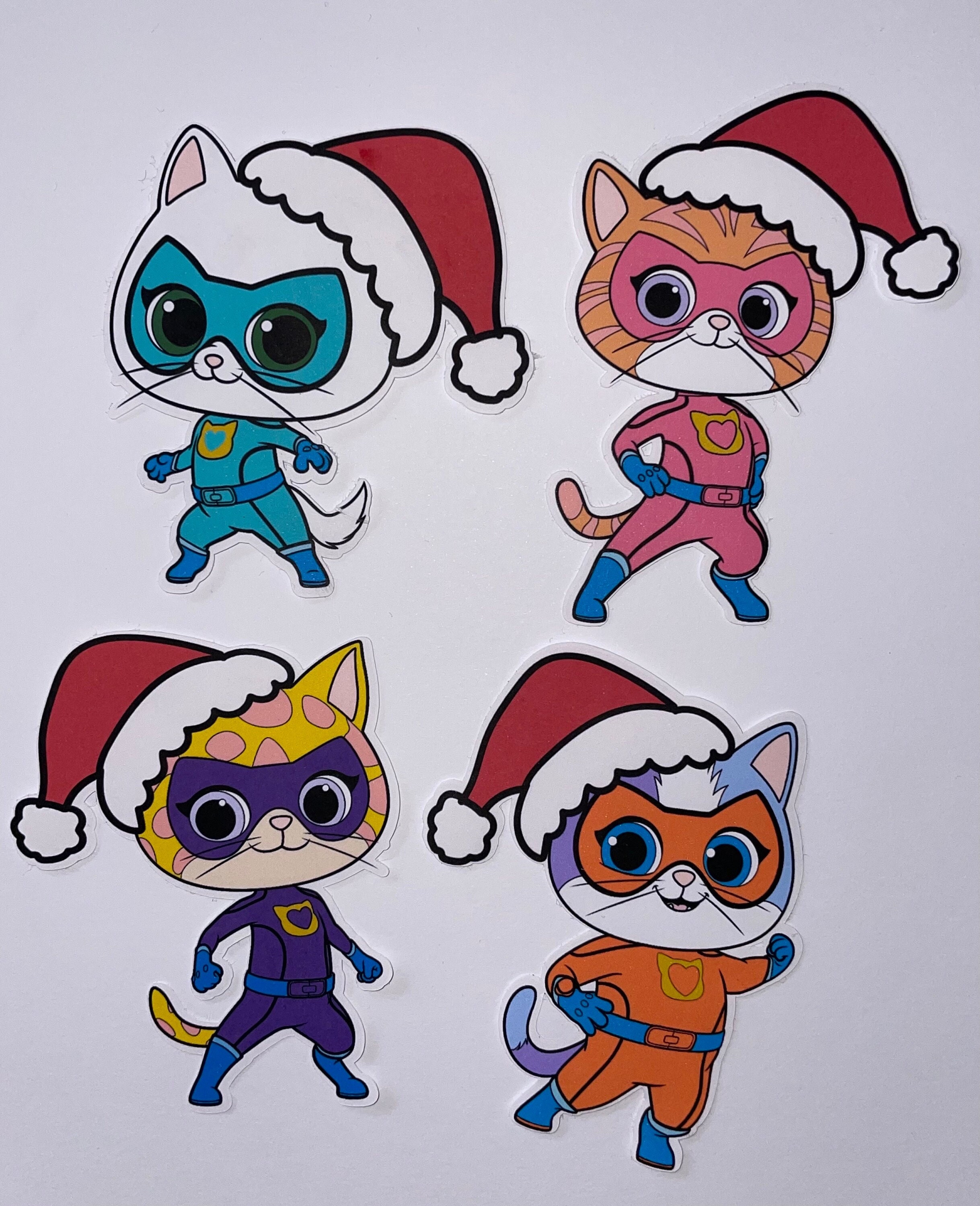 Superkitties Christmas Stickers Bundle 4 Stickers - Etsy