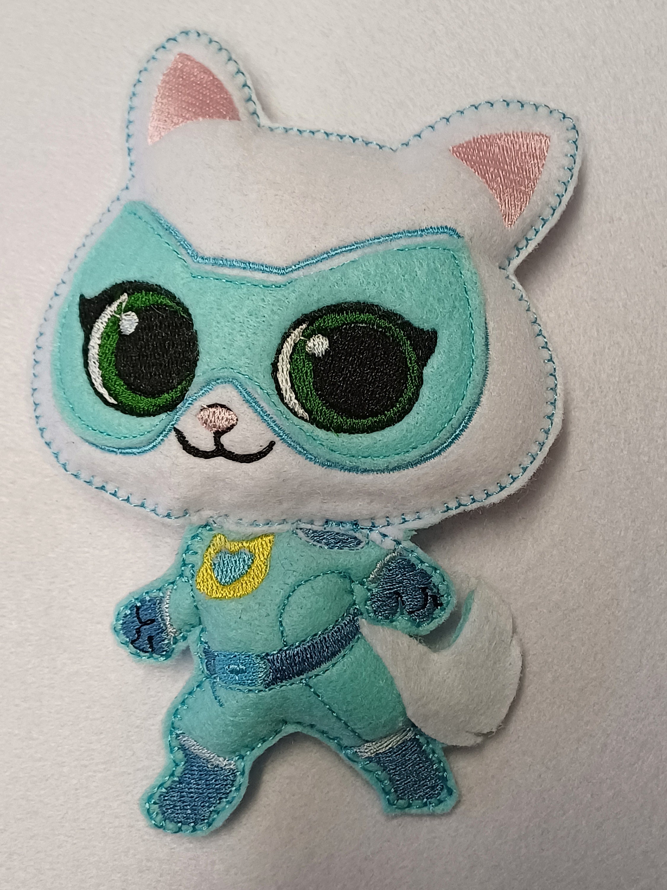 Superkitty Bitsy Felt Stuffed Figurine - Etsy
