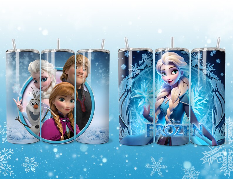 Frozen Tumbler Wrap Bundle 270+, 20oz Skinny Tumbler PNG Wrap, Digital ...