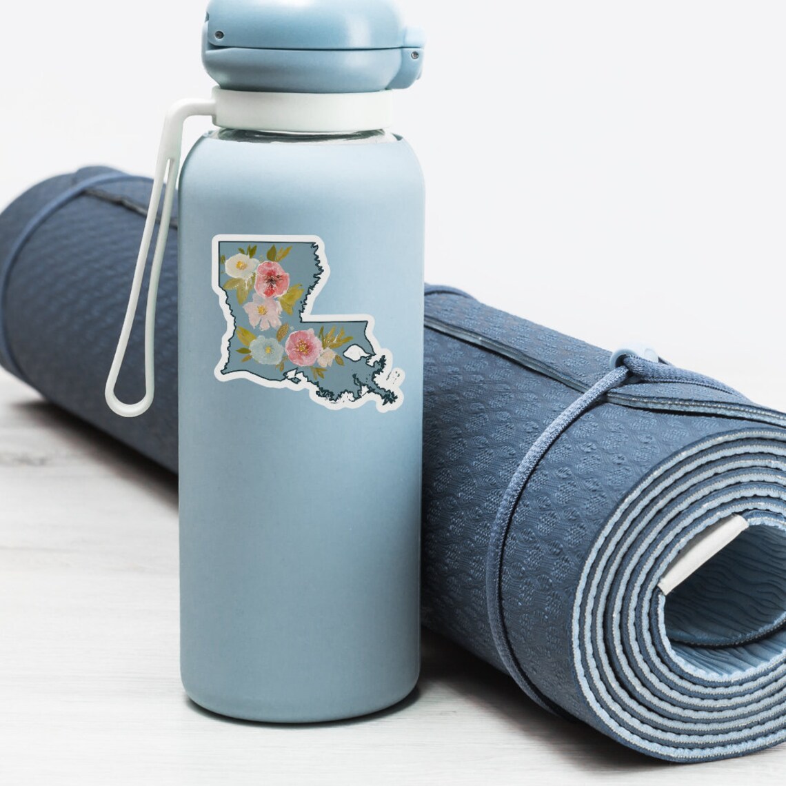 Louisiana Vinyl Sticker Watercolor Flower Bouquet Wedding Bride Water ...