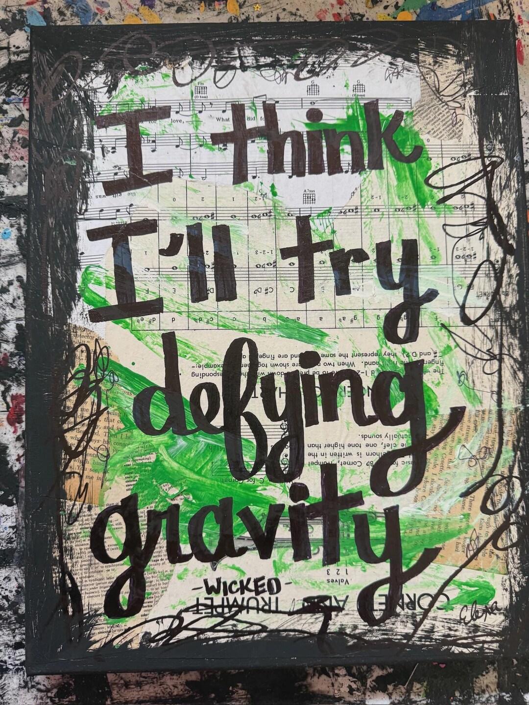 Wicked Art Defying Gravity Painting Broadway Movie Musical Theatre ...