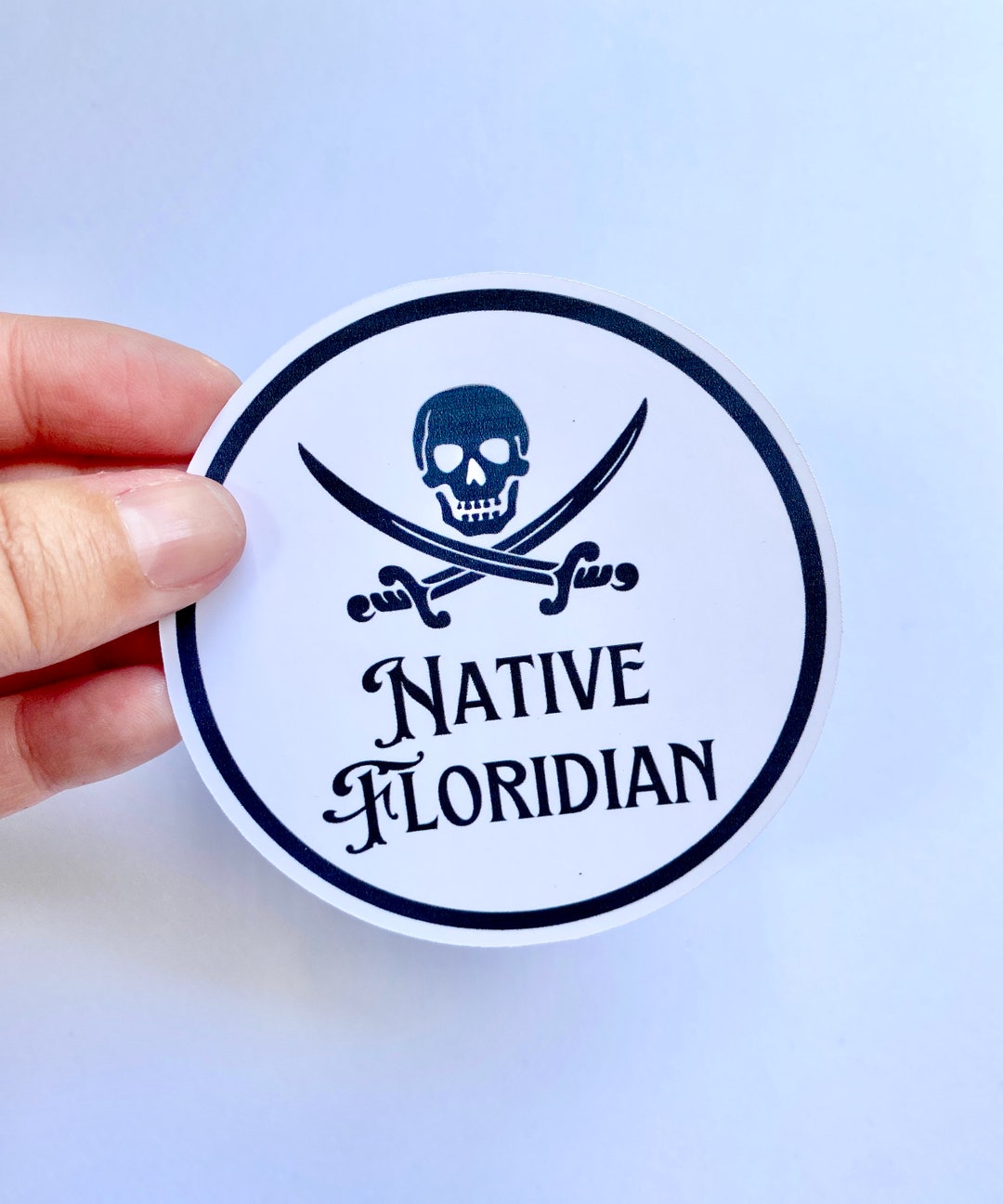 Pirate Native Floridian Vinyl Sticker FL Florida Skull and Crossbones ...