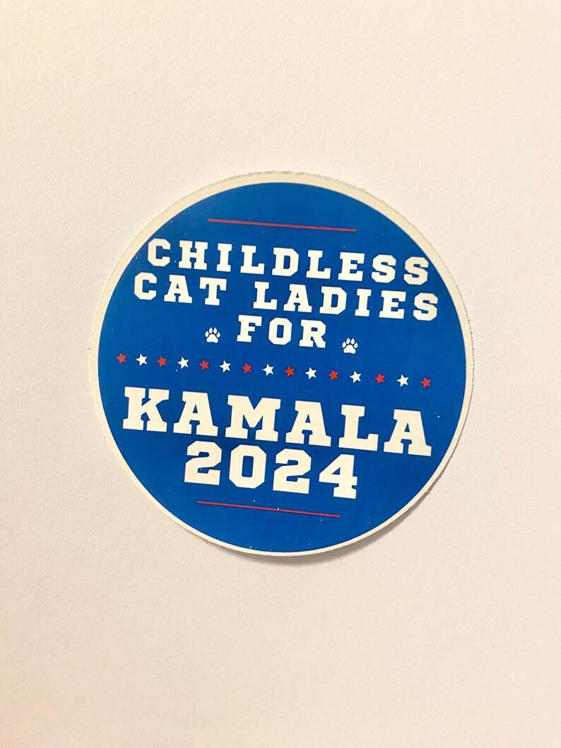 Kamala Harris Vinyl Sticker Cat Lady President Election 2024 Democrat ...