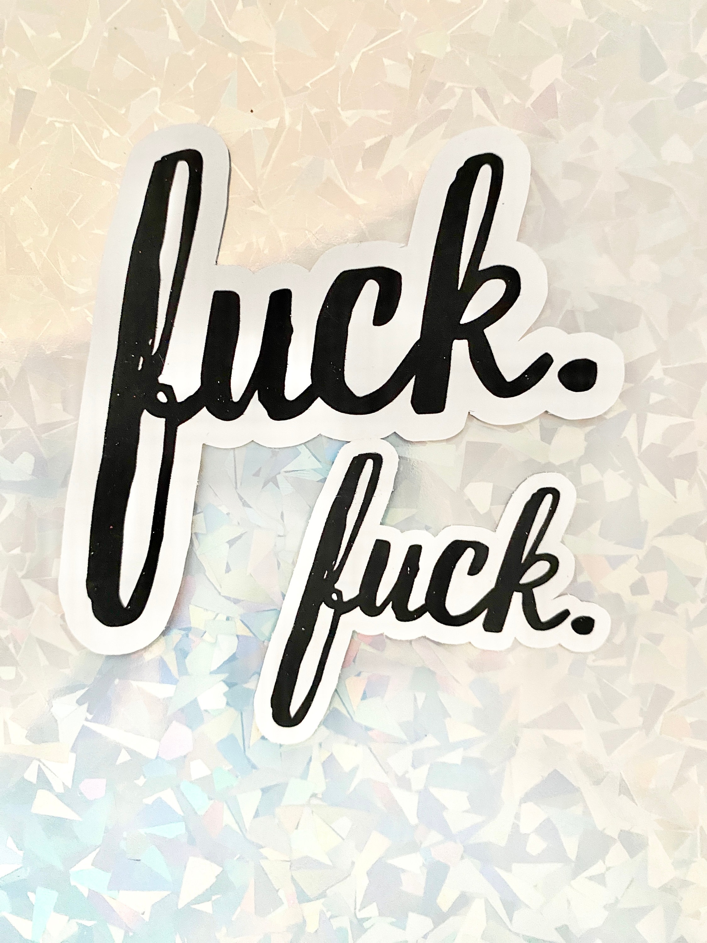 Cursive Cuss Word Vinyl Sticker Cute Funny Snarky Decal Gift Idea Girly ...