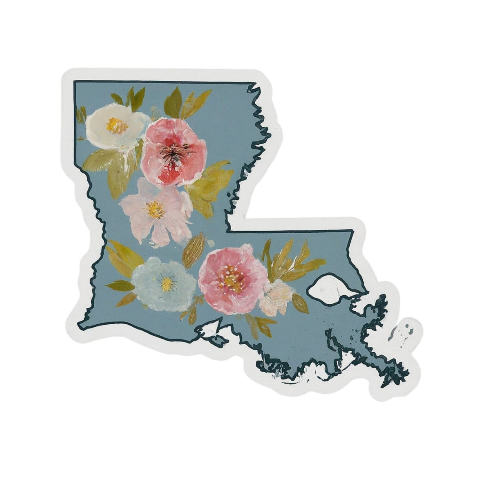 Louisiana Vinyl Sticker Watercolor Flower Bouquet Wedding Bride Water ...