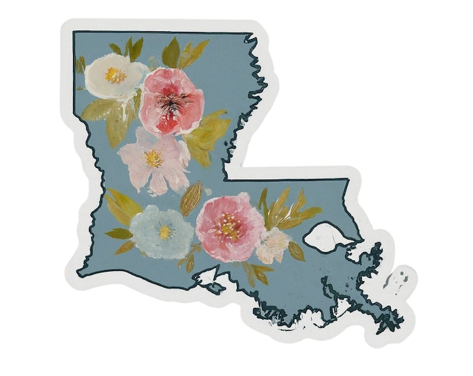 Louisiana Vinyl Sticker Watercolor Flower Bouquet Wedding Bride Water ...