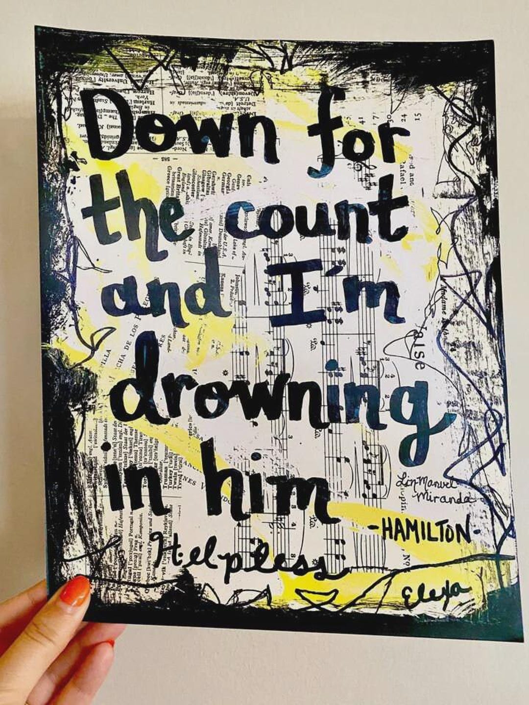 Hamilton Art Helpless Painting Broadway Musical Theatre Lyrics Actor ...