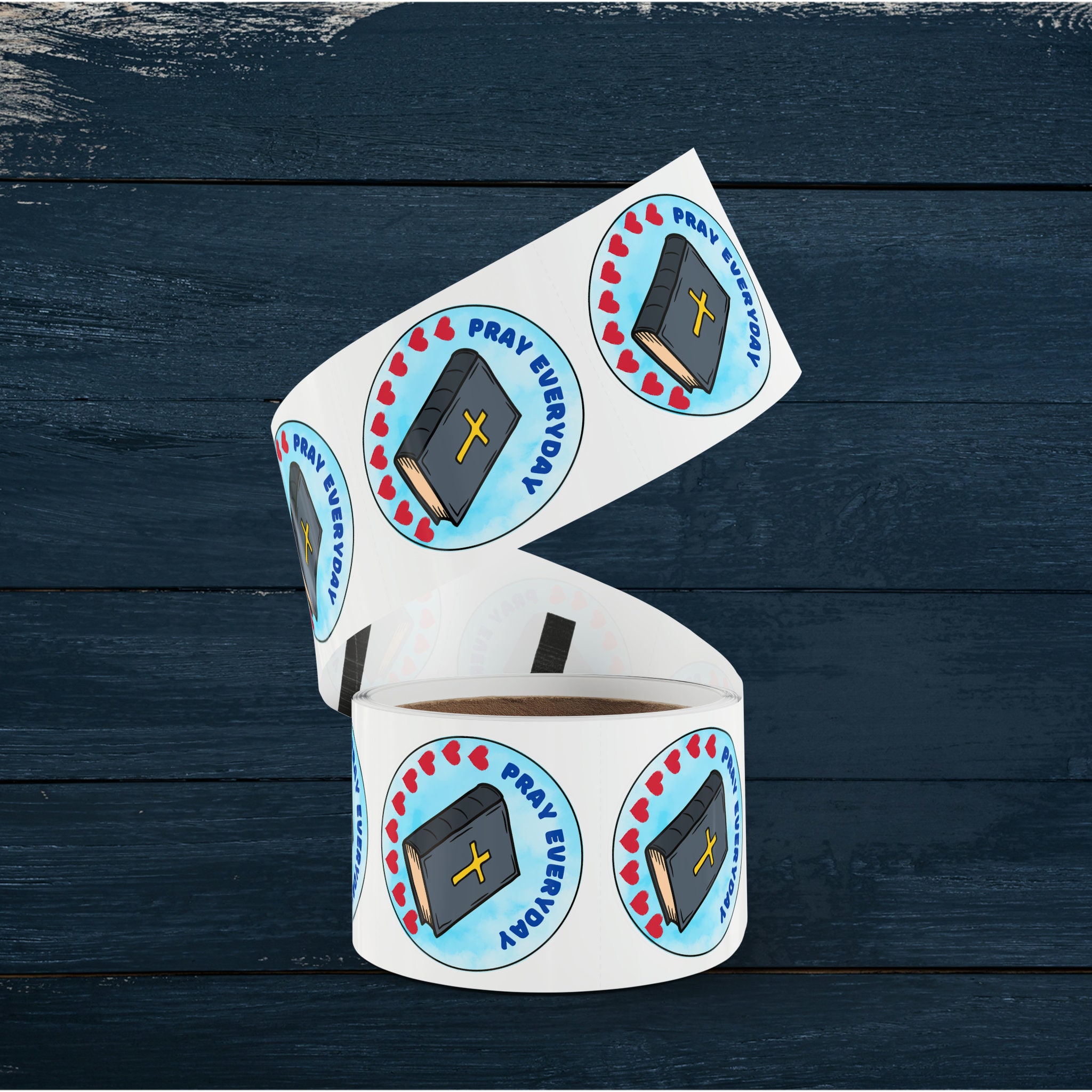 Pray Everyday, Bible Round Sticker Label Rolls - Etsy