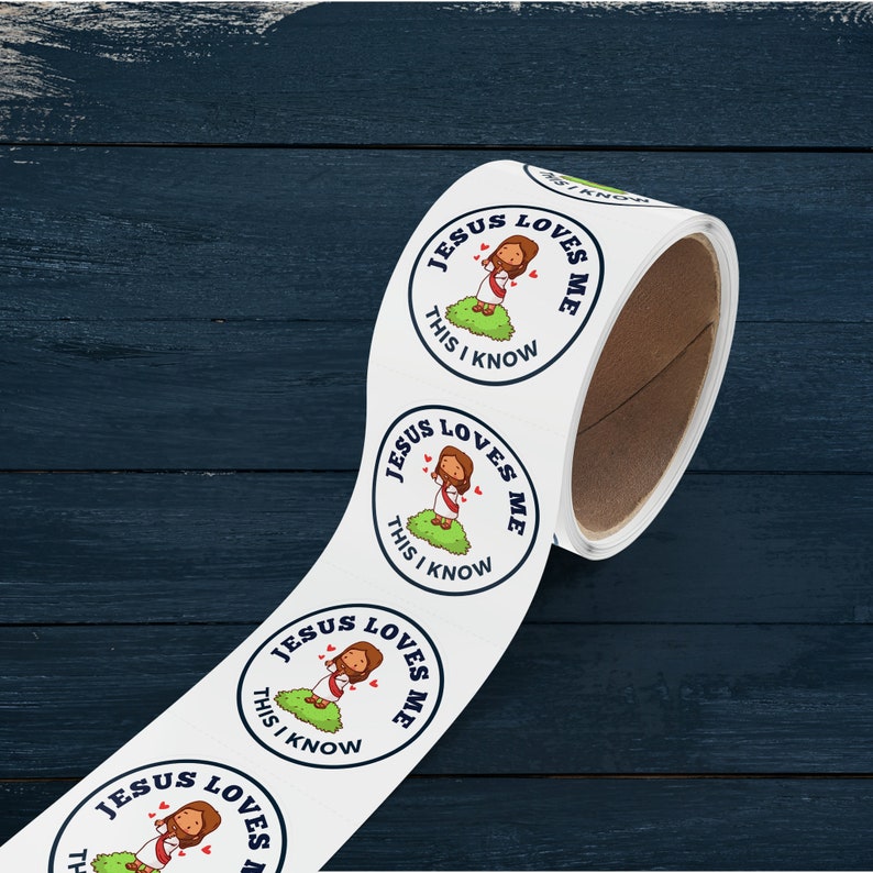 Jesus Loves Me This I Know Round Sticker Label Rolls - Etsy