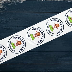 Jesus Loves Me This I Know Round Sticker Label Rolls - Etsy