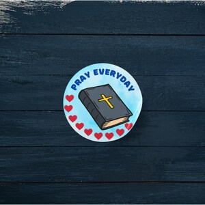 Pray Everyday, Bible Round Sticker Label Rolls - Etsy