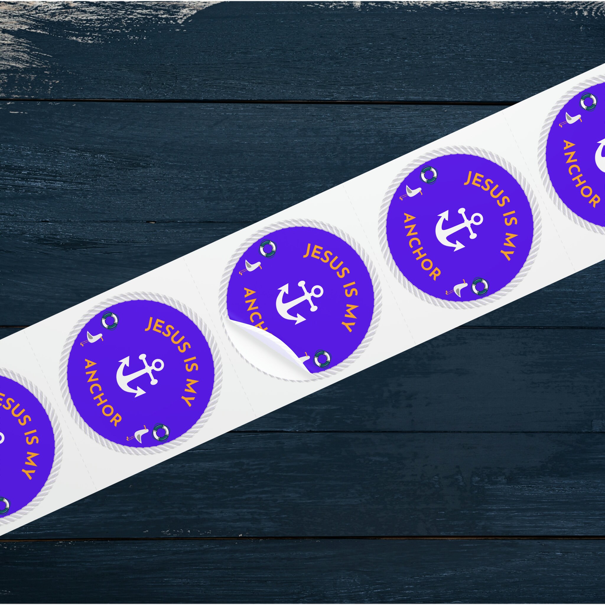 Jesus is My Anchor, Round Sticker Label Rolls - Etsy