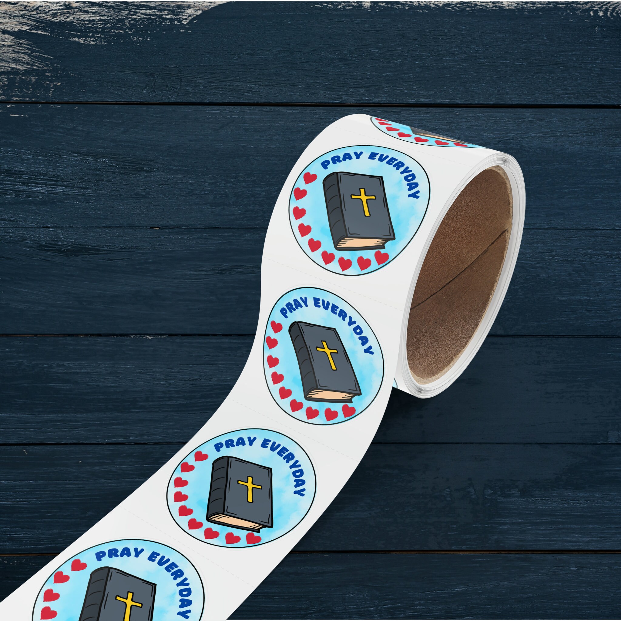 Pray Everyday, Bible Round Sticker Label Rolls - Etsy