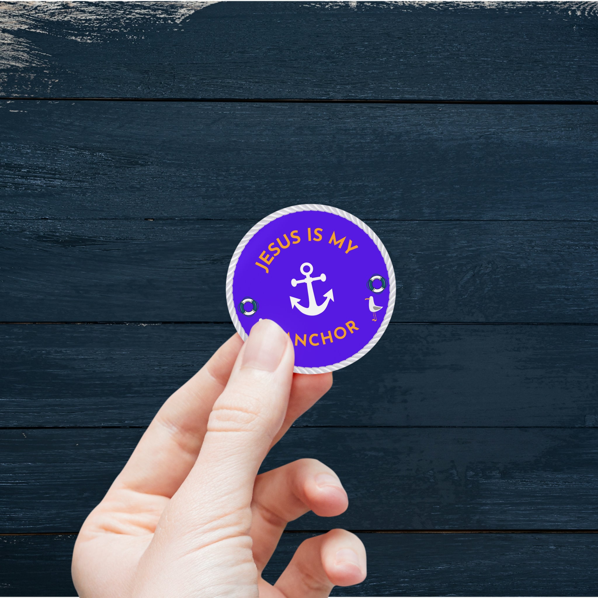 Jesus is My Anchor, Round Sticker Label Rolls - Etsy