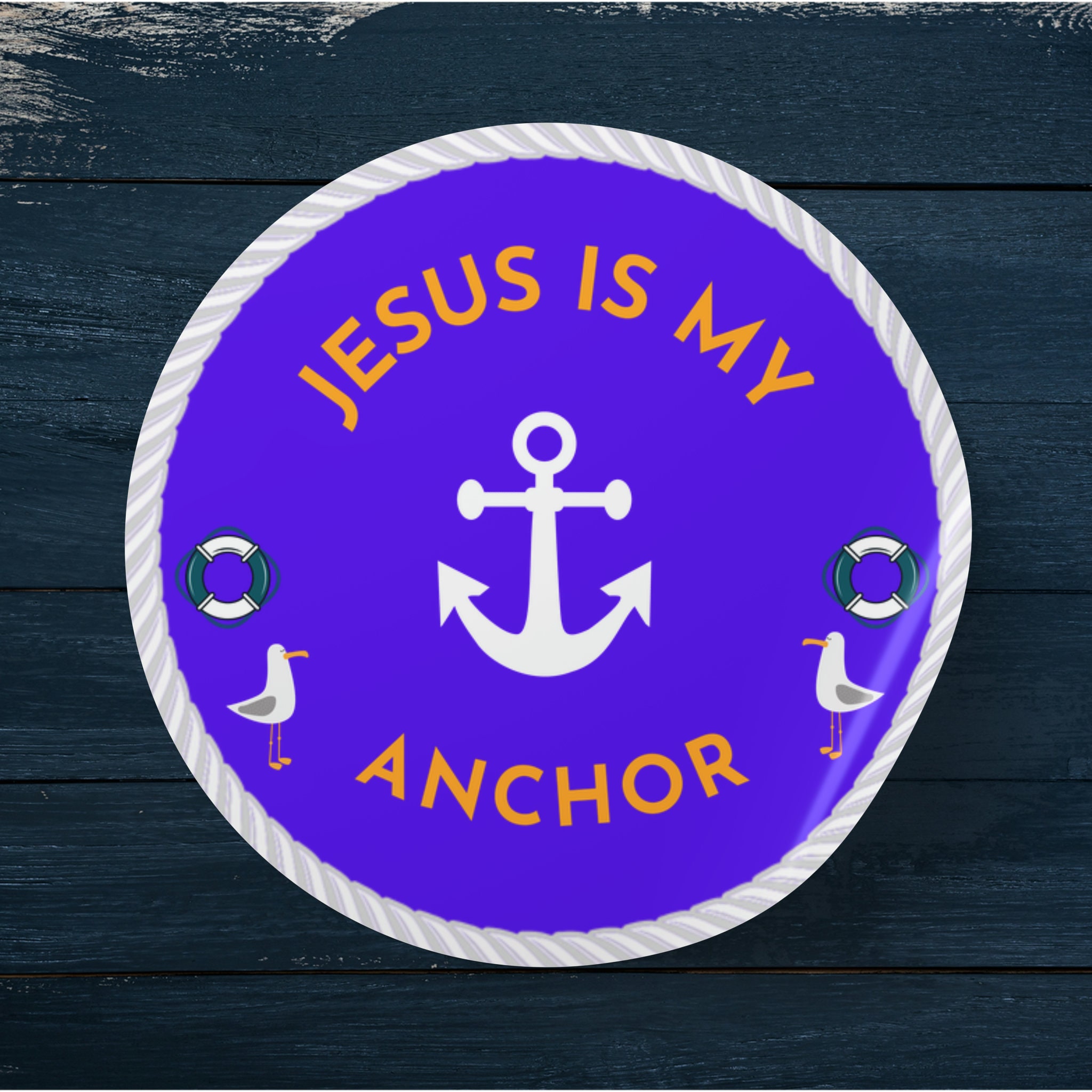 Jesus is My Anchor, Round Sticker Label Rolls - Etsy