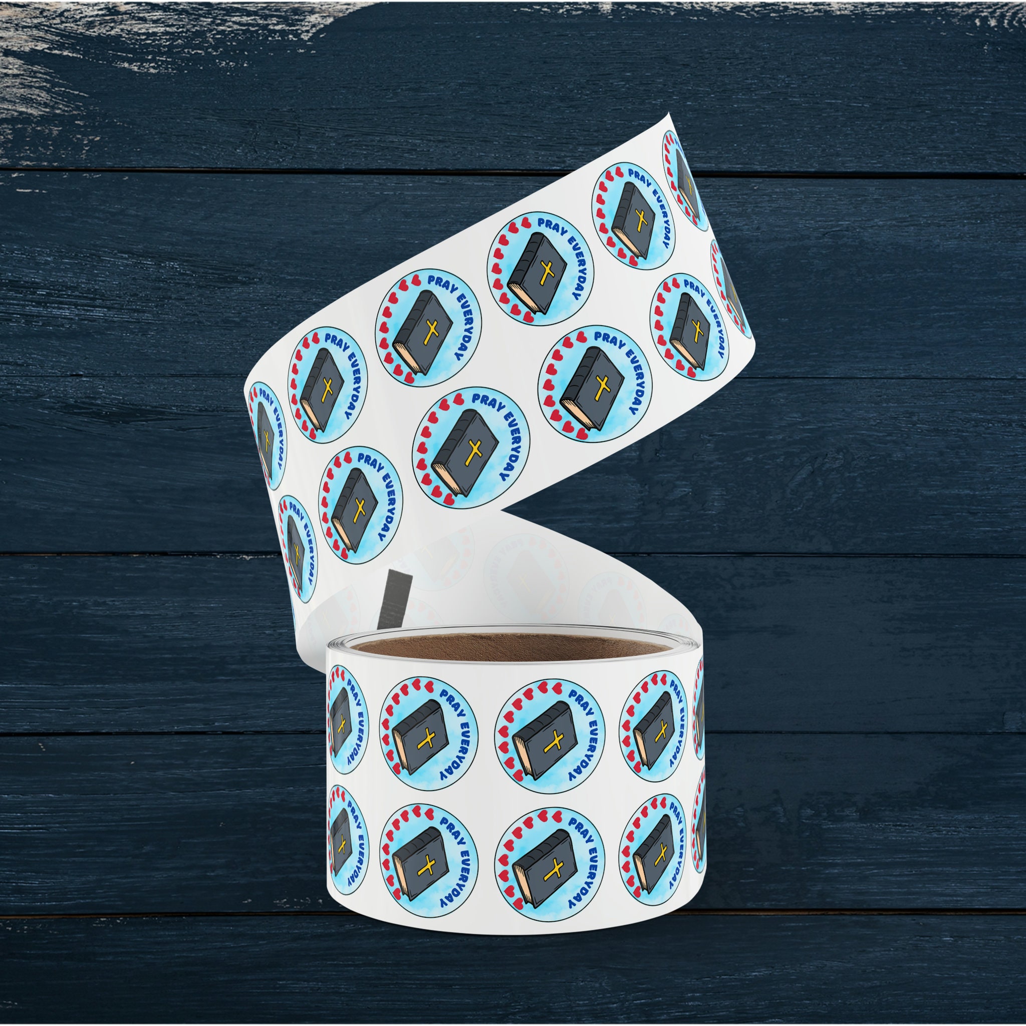 Pray Everyday, Bible Round Sticker Label Rolls - Etsy