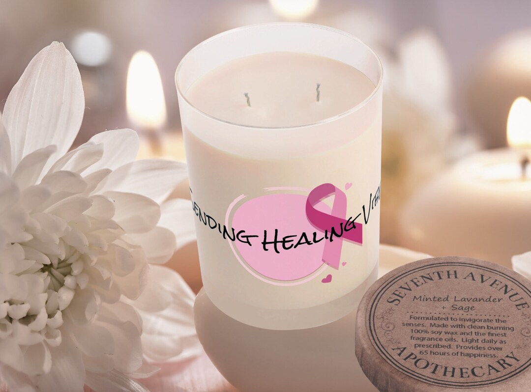 Breast Cancer Candle, Healing Vibes Gift, Breast Cancer Decor, Chemo ...