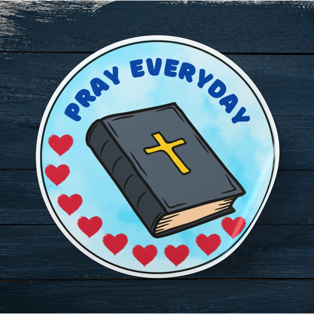 Pray Everyday, Bible Round Sticker Label Rolls - Etsy
