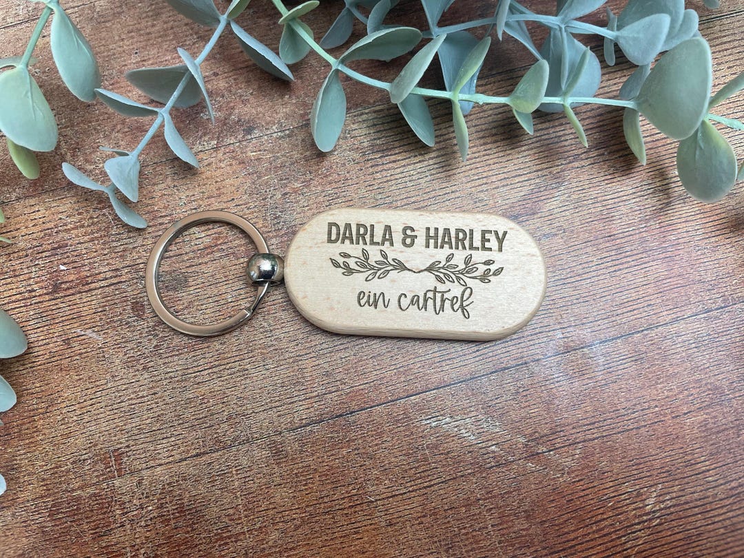 Ein Cartref Welsh Language Our Home - Personalised Wooden Key Ring ...