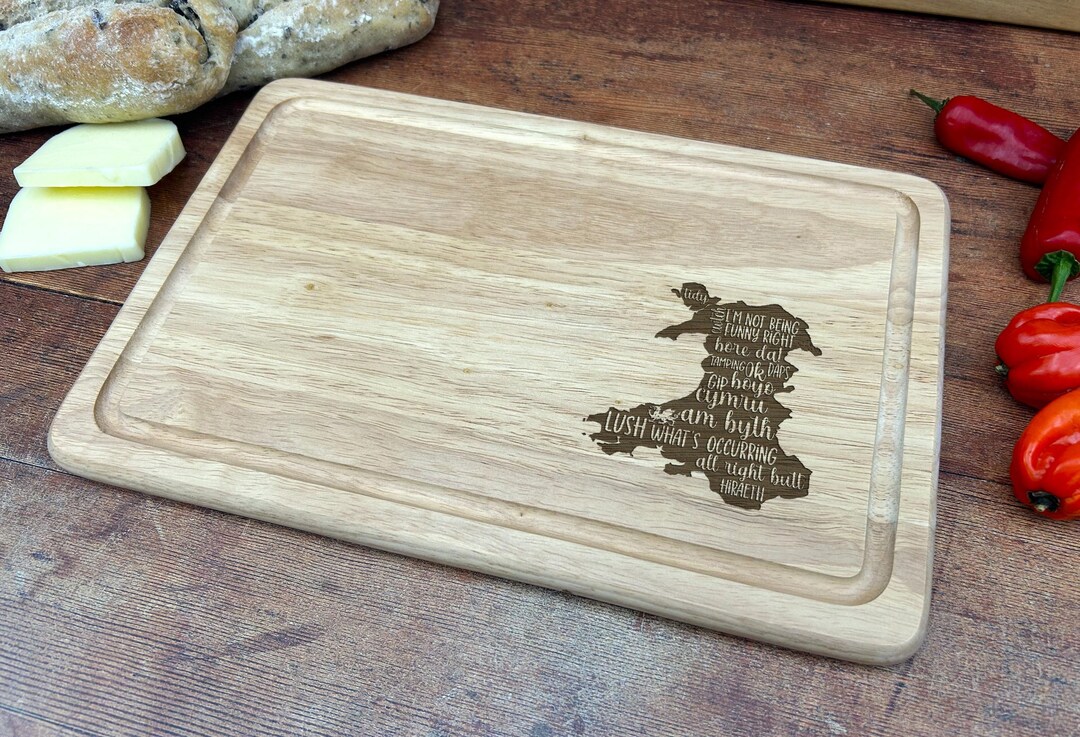 Welsh Map Dialect - Chopping Board, Regional Welsh Wales Gift, Perfect ...