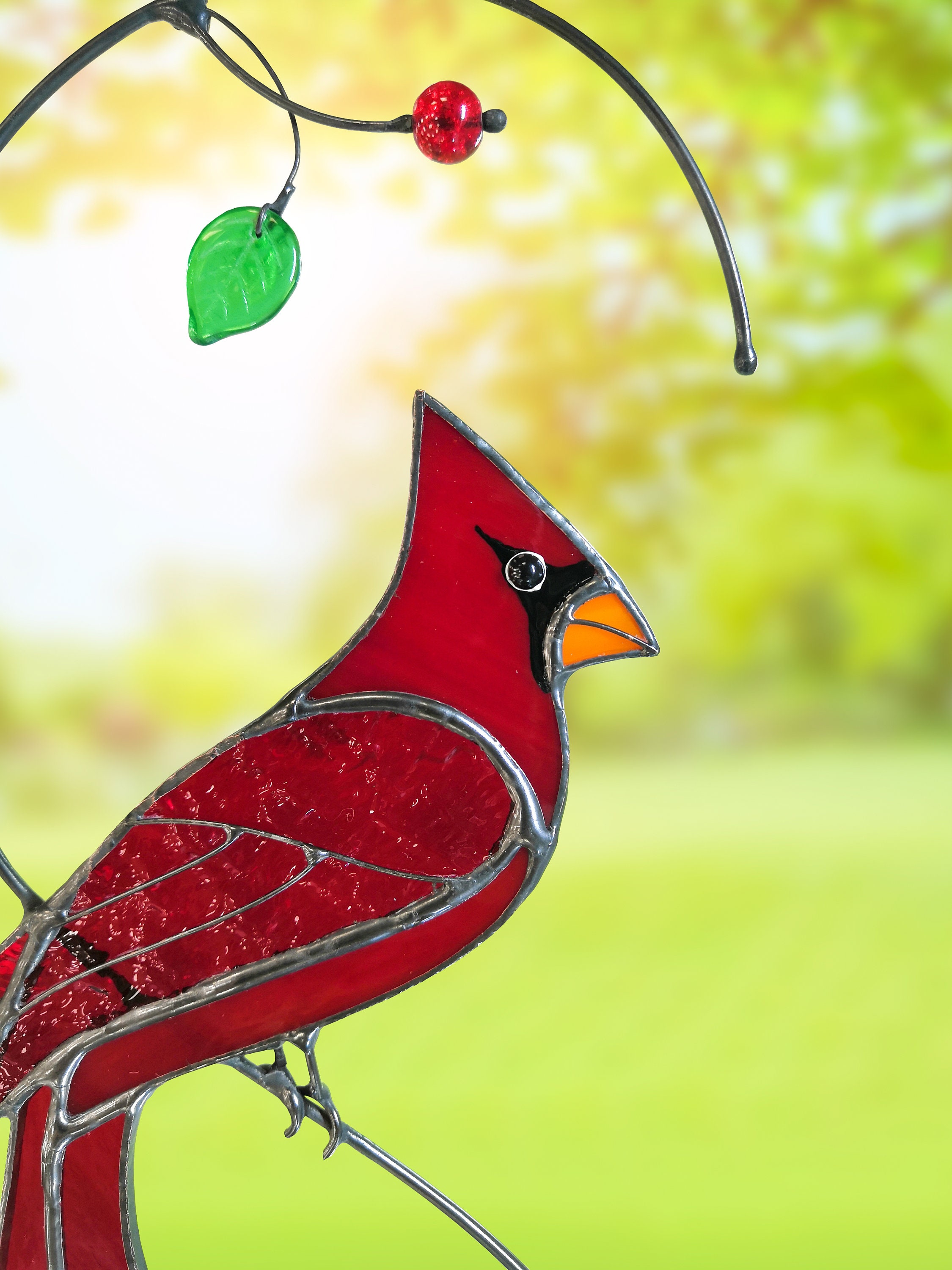 Cardinal Stained Glass Suncatcher Christmas Gifts Cardinal Memorial ...