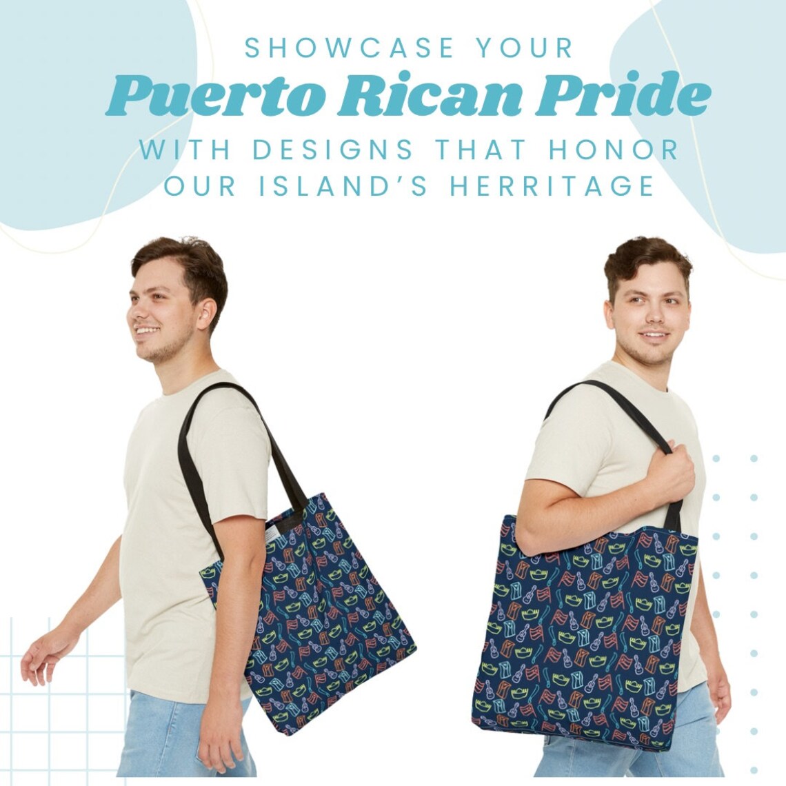 Puerto Rican Jibaro Boricua Tote Bag, Bandera De Puerto Rico Gift - Etsy