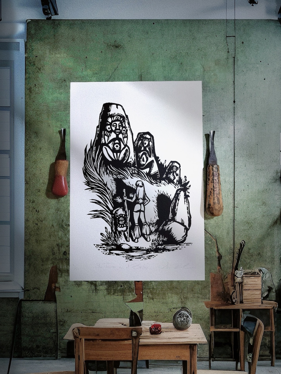 Beautiful Taino Puerto Rico Woman Art, Tribal Arawak Indians Petroglyph ...