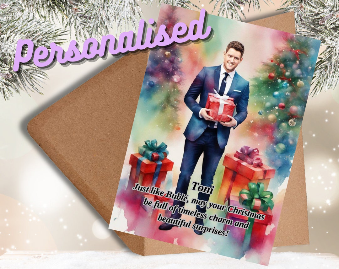 Michael Buble Fan Christmas Card! Personalise This Card With Any Name ...