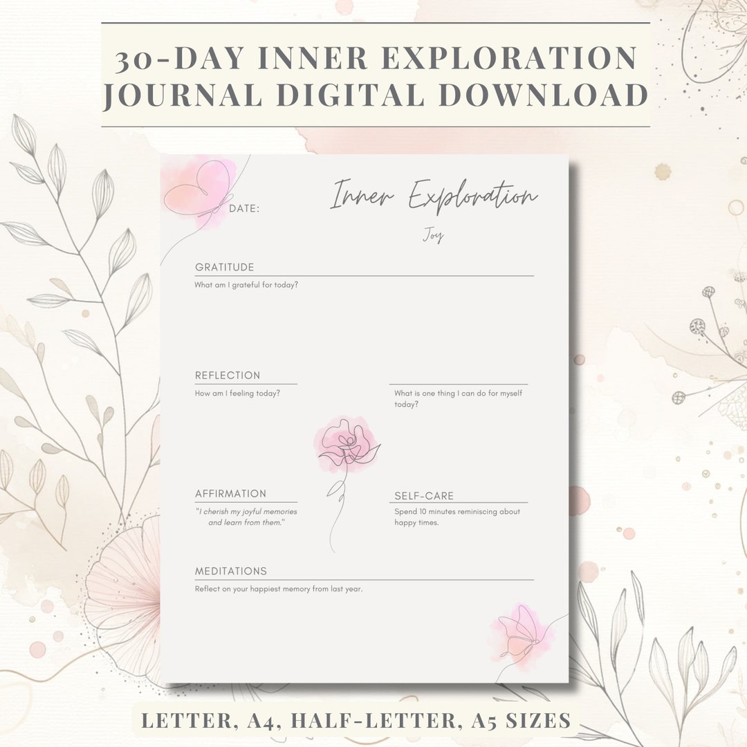 Inner Exploration Journal - Daily Gratitude & Mindfulness - Etsy