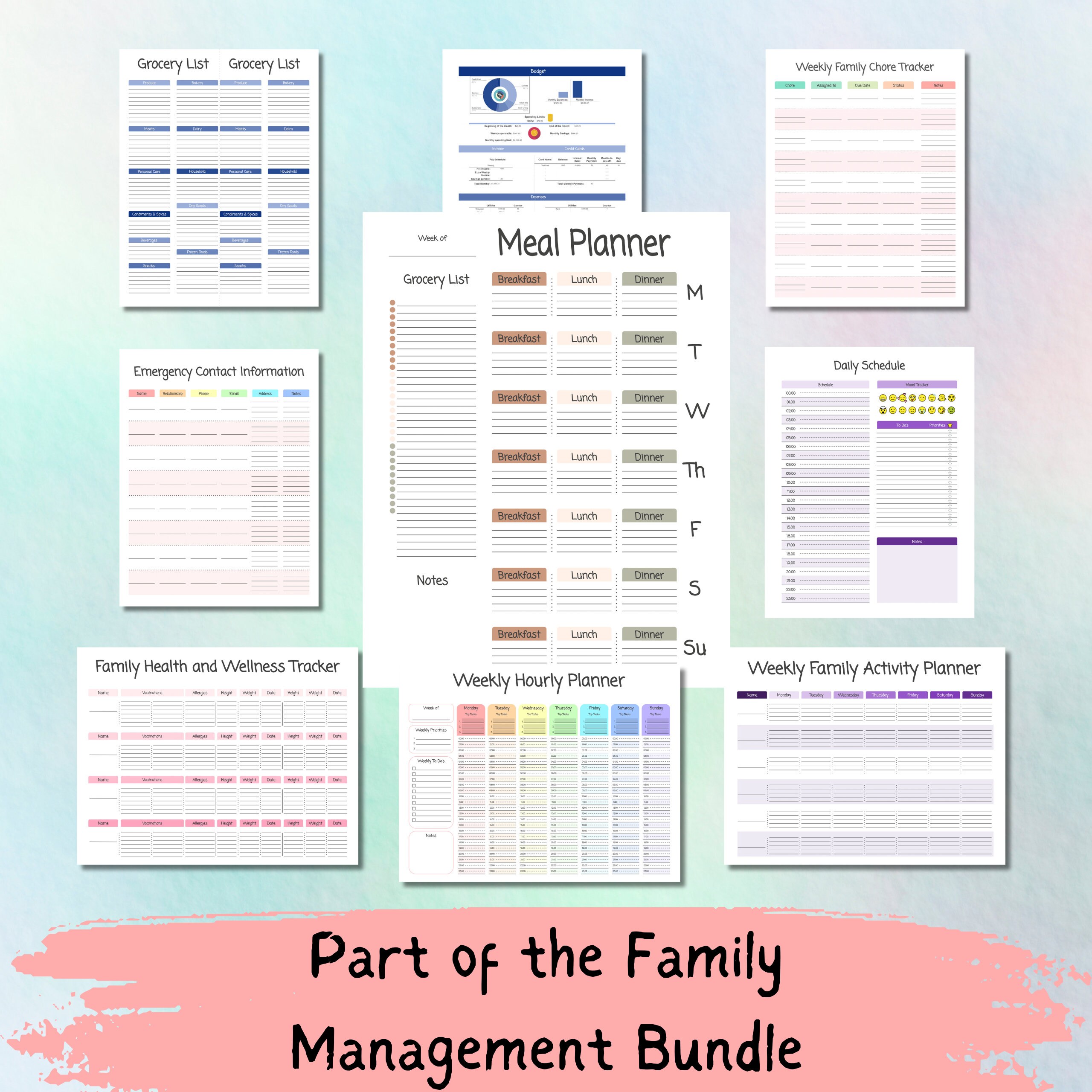 Editable & Printable Meal Planner - Organize Your Diet in Style With 6 ...