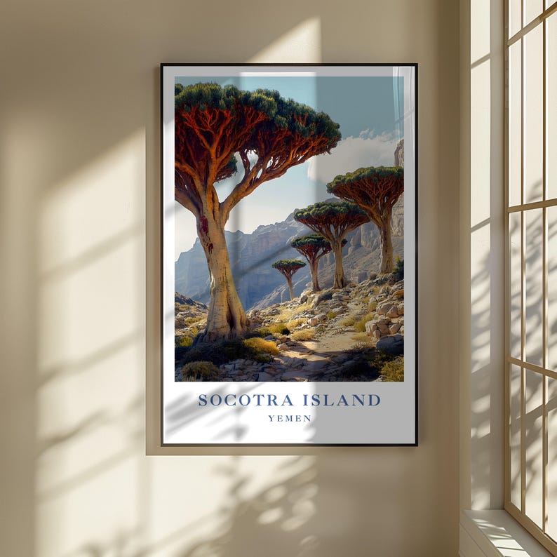 Socotra Island Yemen Art Print Dragon Blood Tree Landscape Travel Gift ...