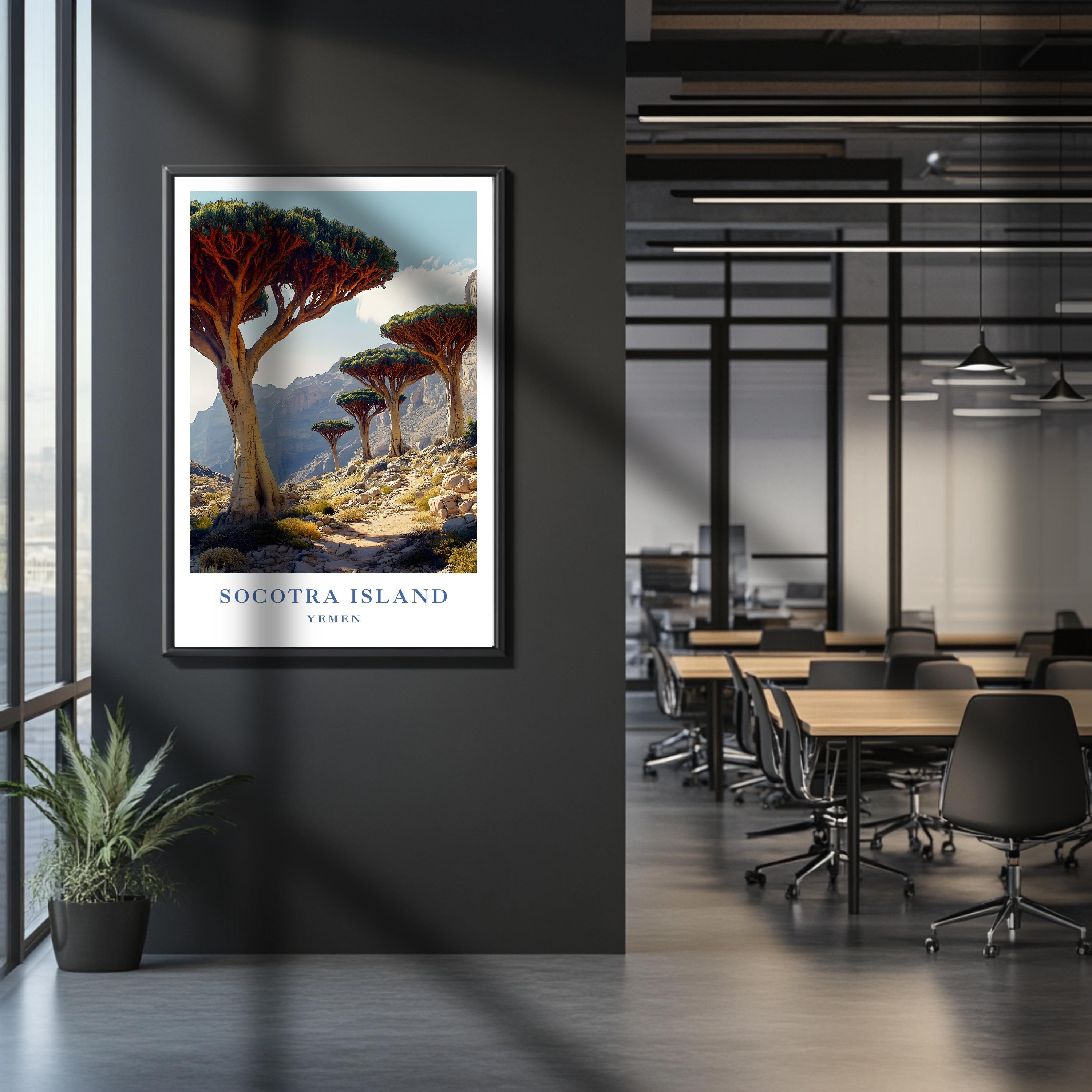 Socotra Island Yemen Art Print Dragon Blood Tree Landscape Travel Gift ...