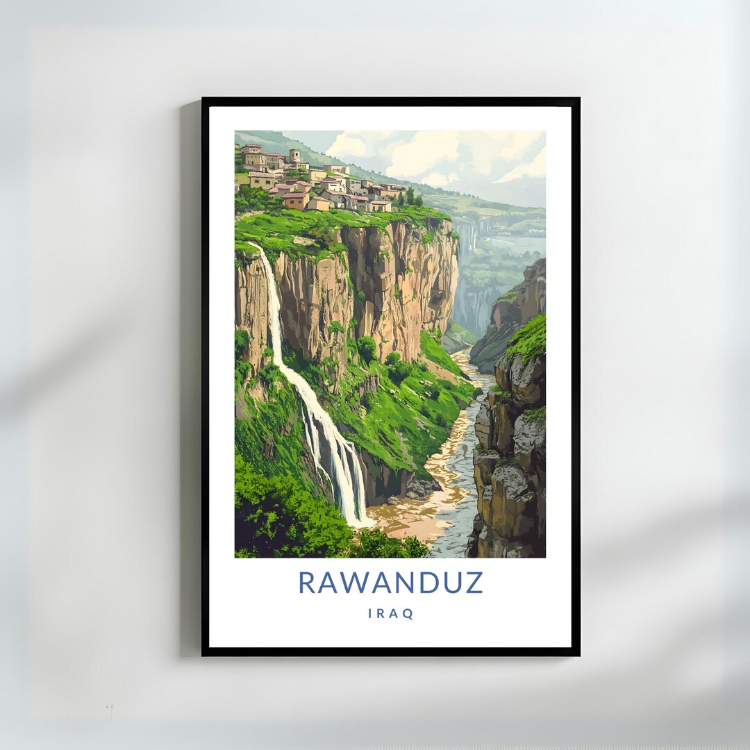 Rawanduz Iraq Wall Art Print Mesopotamian Waterfalls Canyon Landscape ...